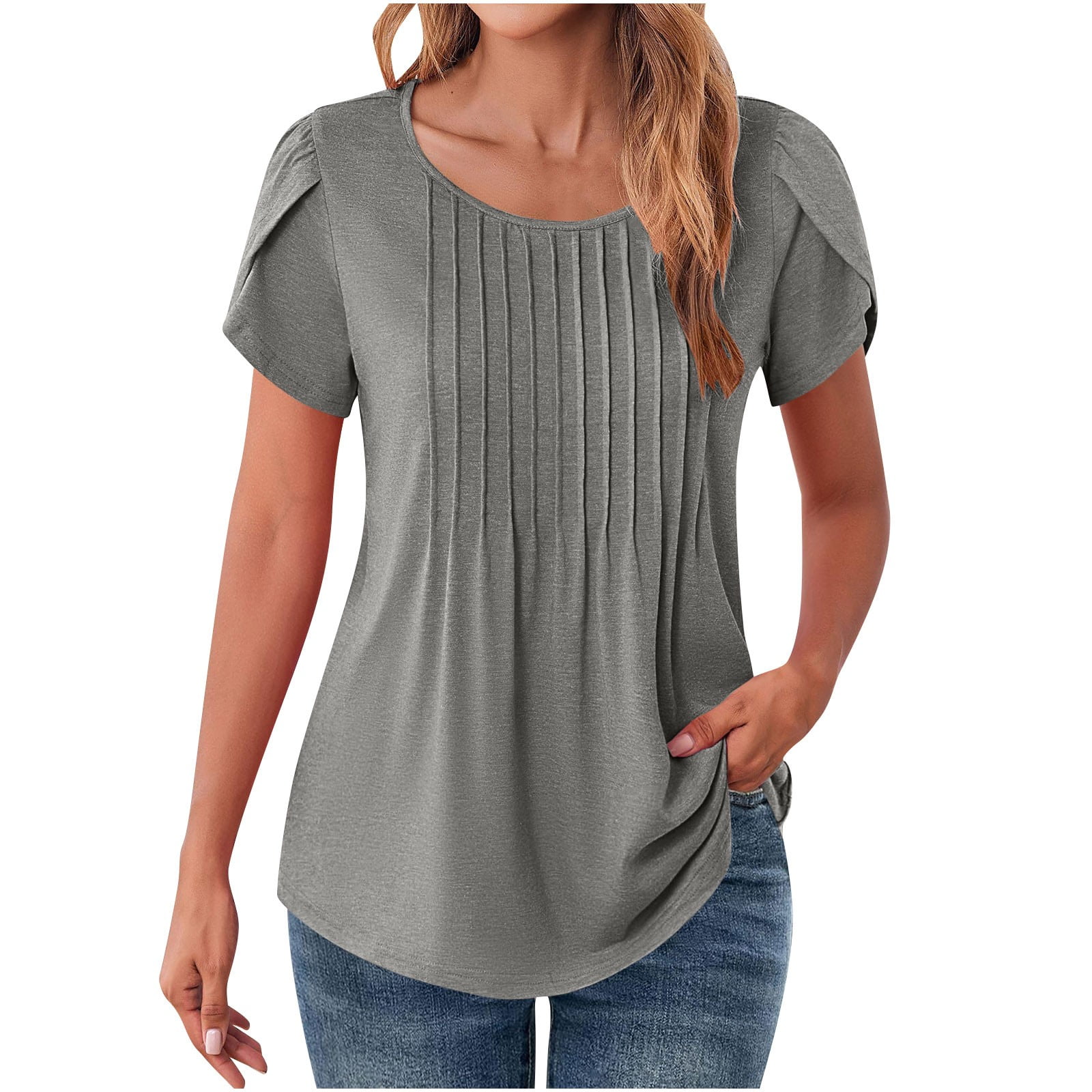 FAFWYP Plus Size Summer Turtle Print T-Shirts, Women's Loose Beach ...