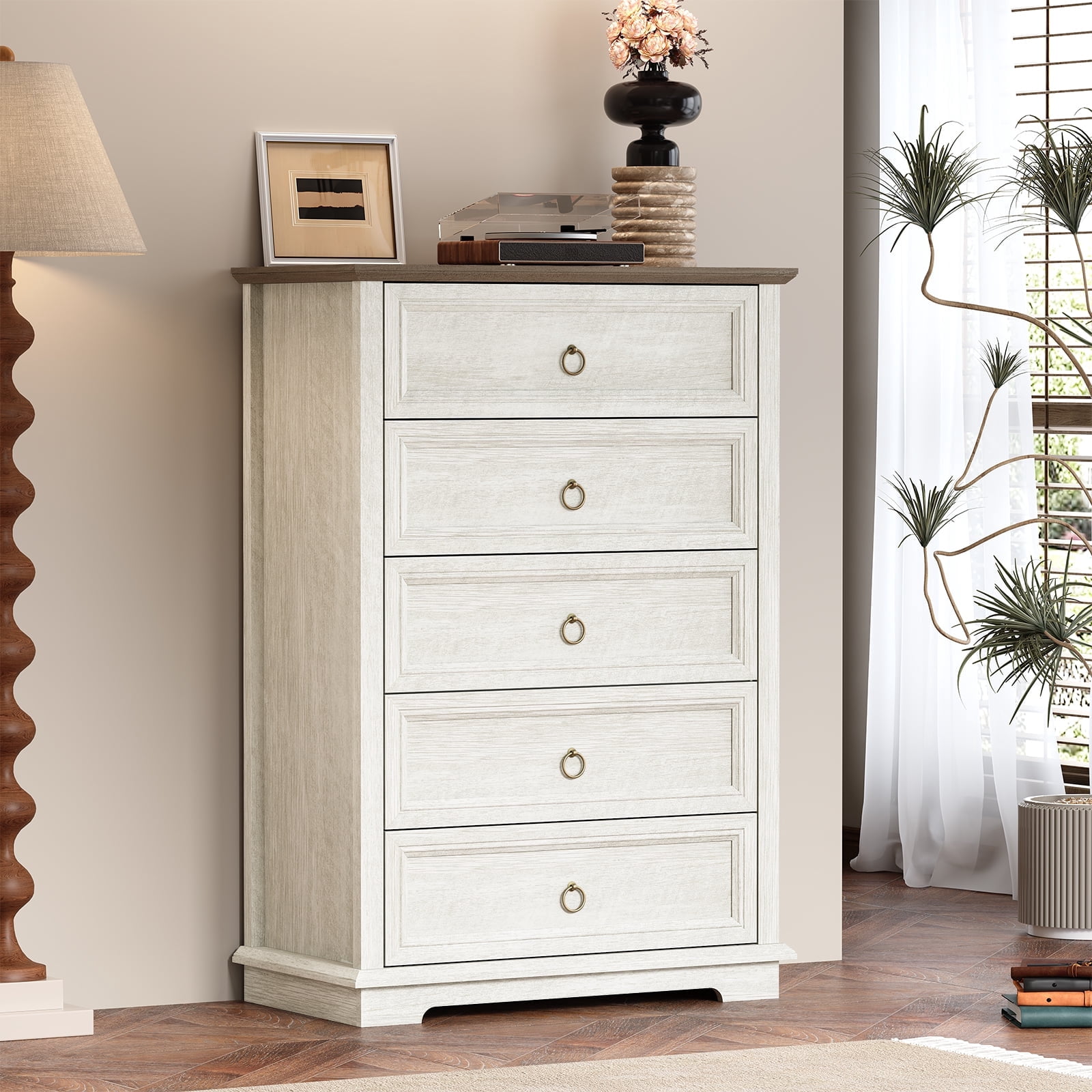 FAGAGA 5 Drawers Dresser Chests for Bedroom, Modern Storage Cabinet for ...