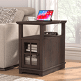 FAGAGA End Table with Outlets, Side Table with Storage, Nightstand for ...