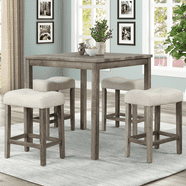 Sesslife 4-Piece Counter Height Bar Table Set with 3 Stools, Compact ...