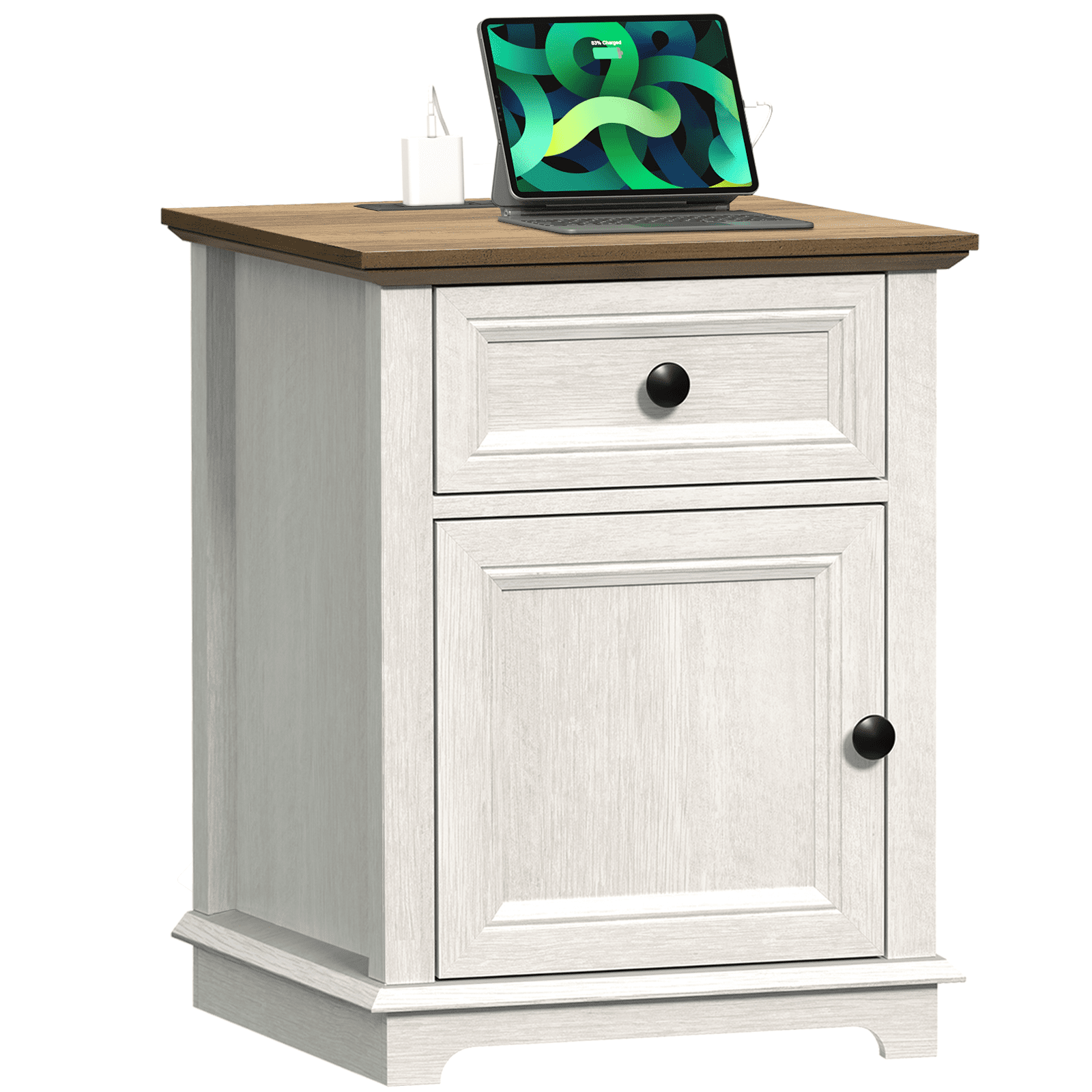 SAFAVIEH Toby Nightstand With Storage Drawers White Birch - Walmart.com