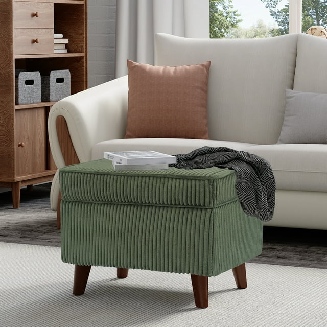 FAGAGA Large Storage Ottoman, Adjustable Foot Stool for Living Room ...