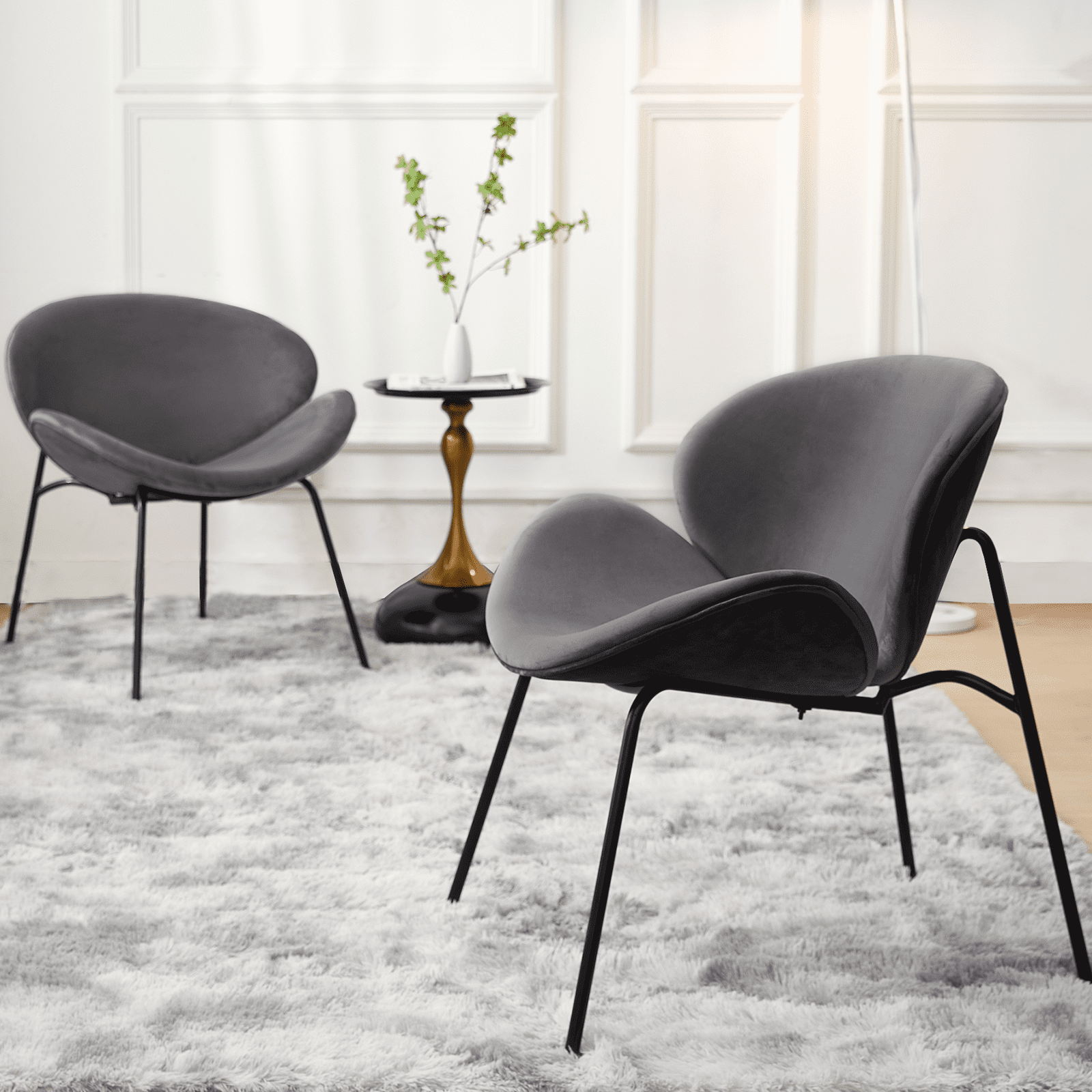 FAGAGA Accent Chair Set of 2 for Living Room, Modern Oversize Armless ...