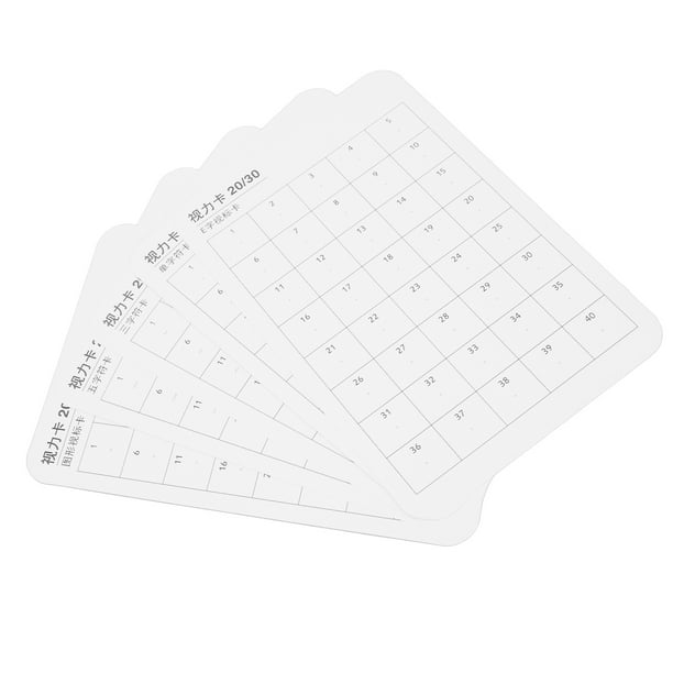 FAGINEY 5pcs Vision Test Card Double Side Matte Film Eye Chart For Near ...