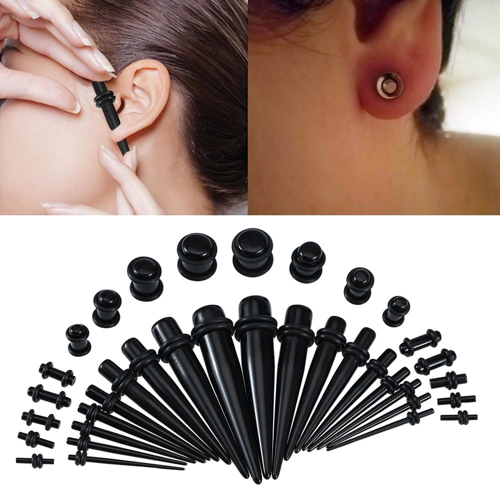 8Colors 36pcs / 2pcs Acrylic Tapers & Flesh Tunnels Ear Gauges ...