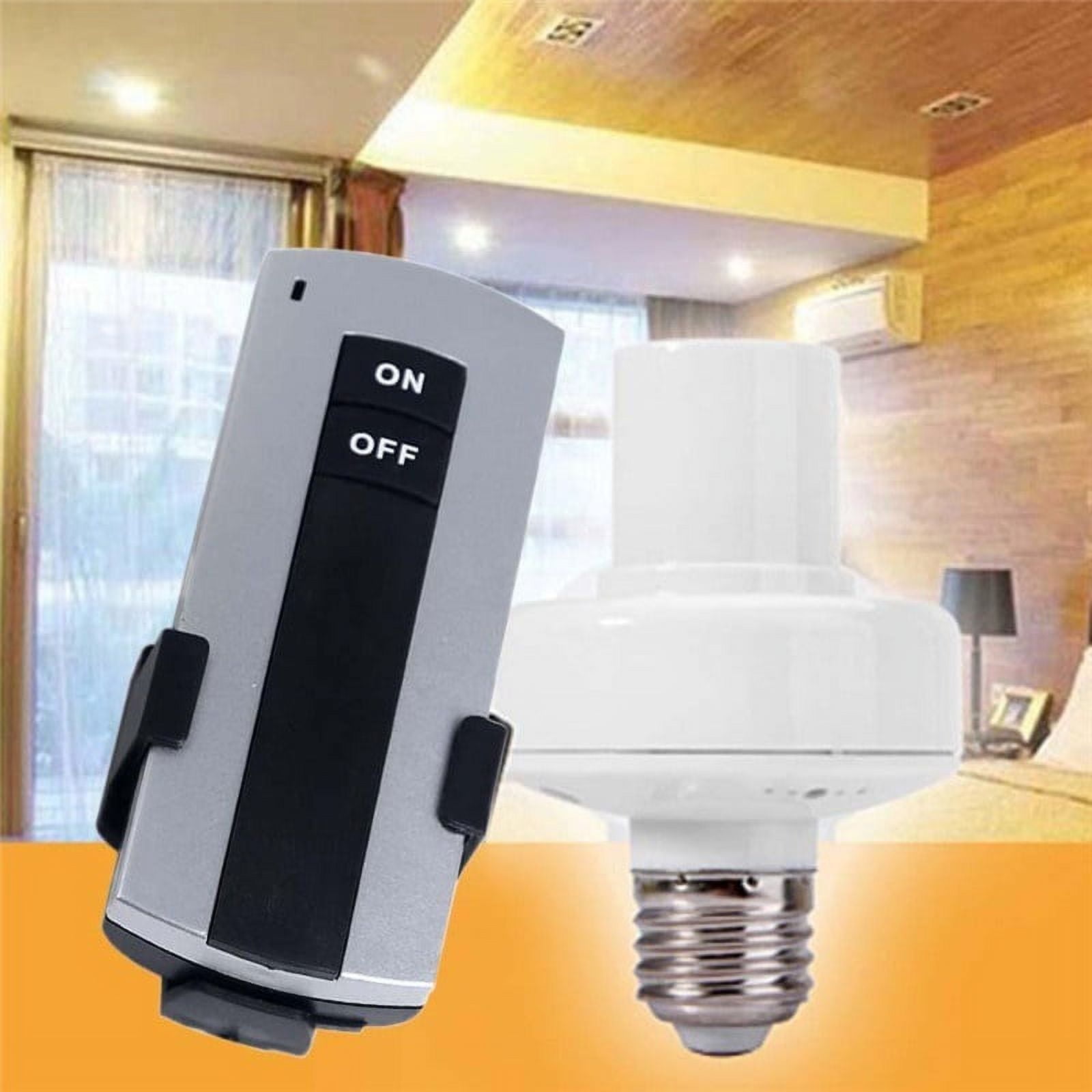 Walfront Wireless Remote Control Light Bulb Holder, E27 Lamp Cap Socket ...