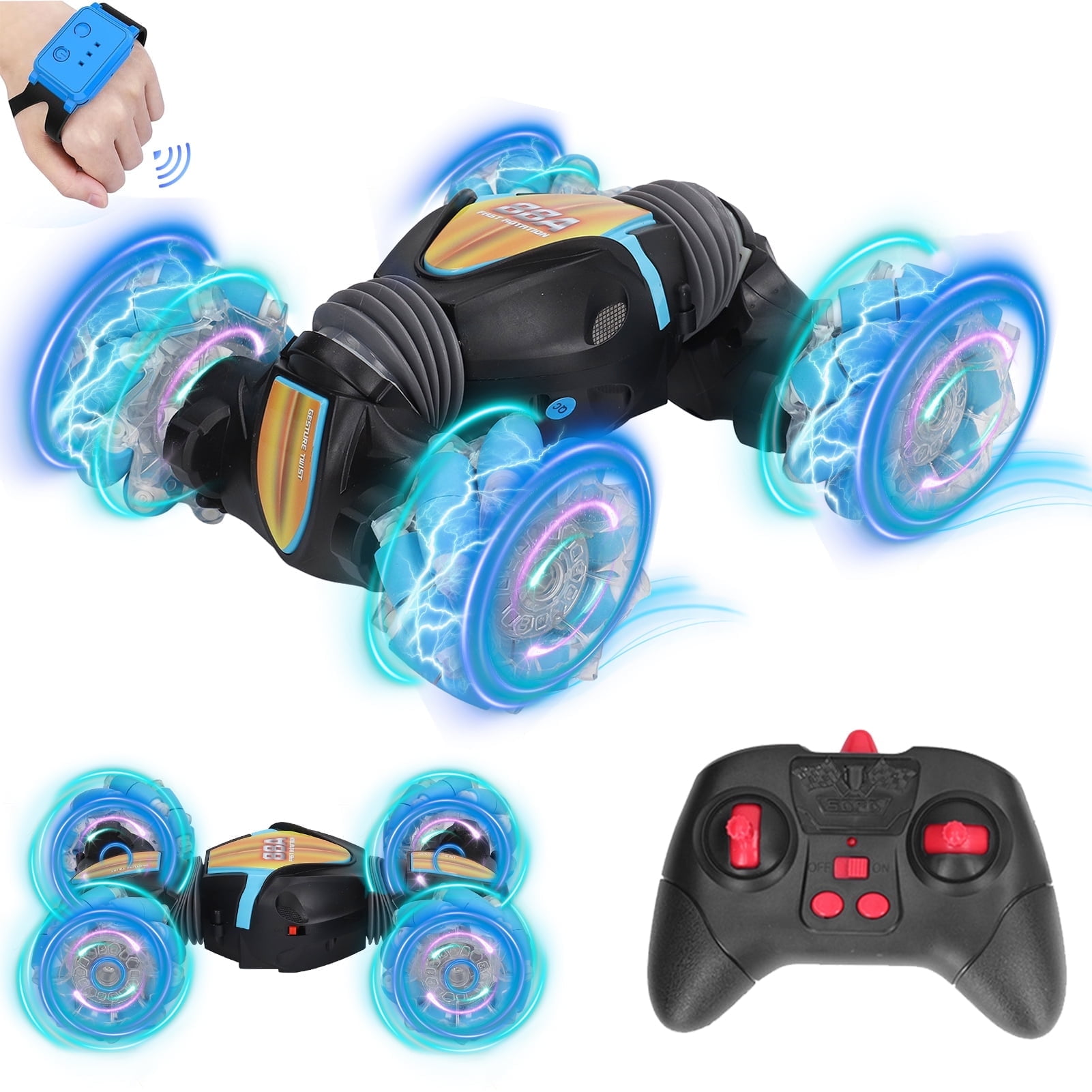 FAGINEY Gesture Sensing RC Stunt Car 4WD 2.4G Gesture Controlled Remote ...