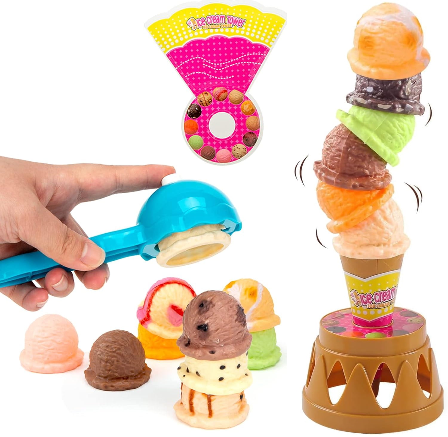 FAGINEY Ice Cream Play Set Kids Ice Cream Game Set Pretend Play Food ...
