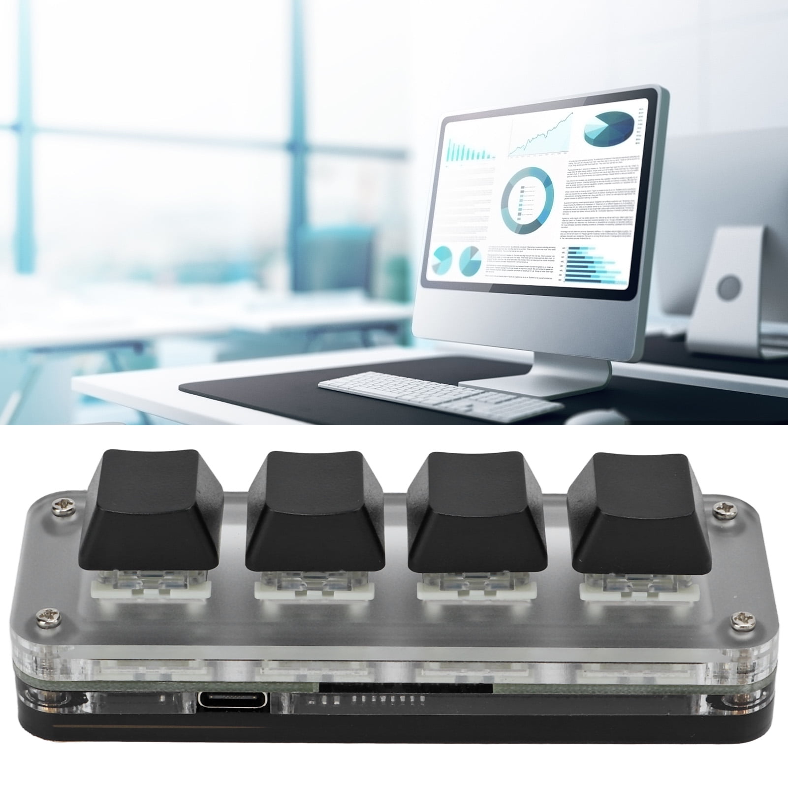 FAGINEY Mini Gaming Keypad,Mini 4 Key Keypad,Mini 4 Key Gaming Keyboard ...