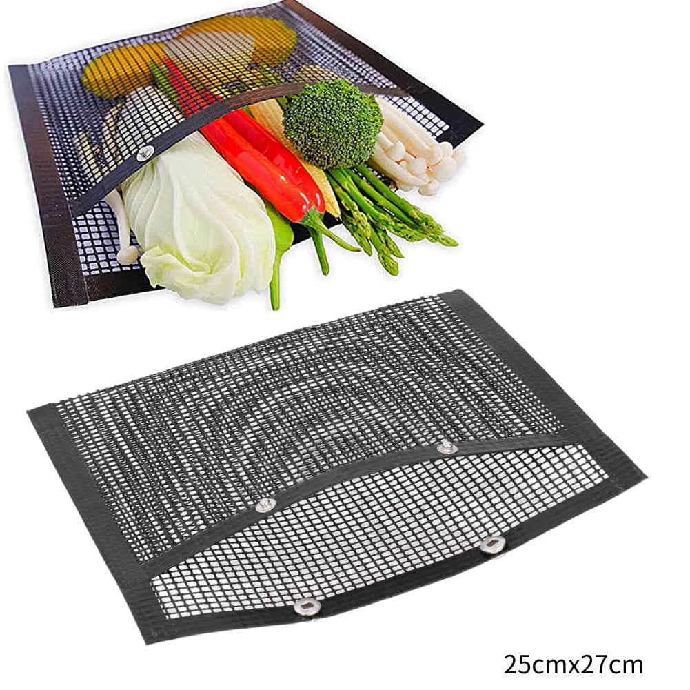 Non-Stick BBQ Mesh Bag Grill Pad Heat-resistant Bags Barbecue Bake Mat ...