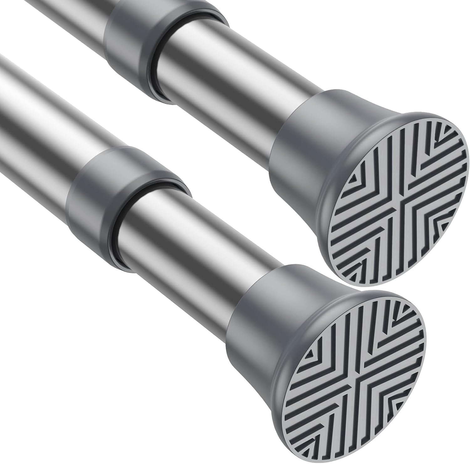 FAGRSA-2pack Spring Tension Rods 23-46 Inch Adjustable Silver Tension ...