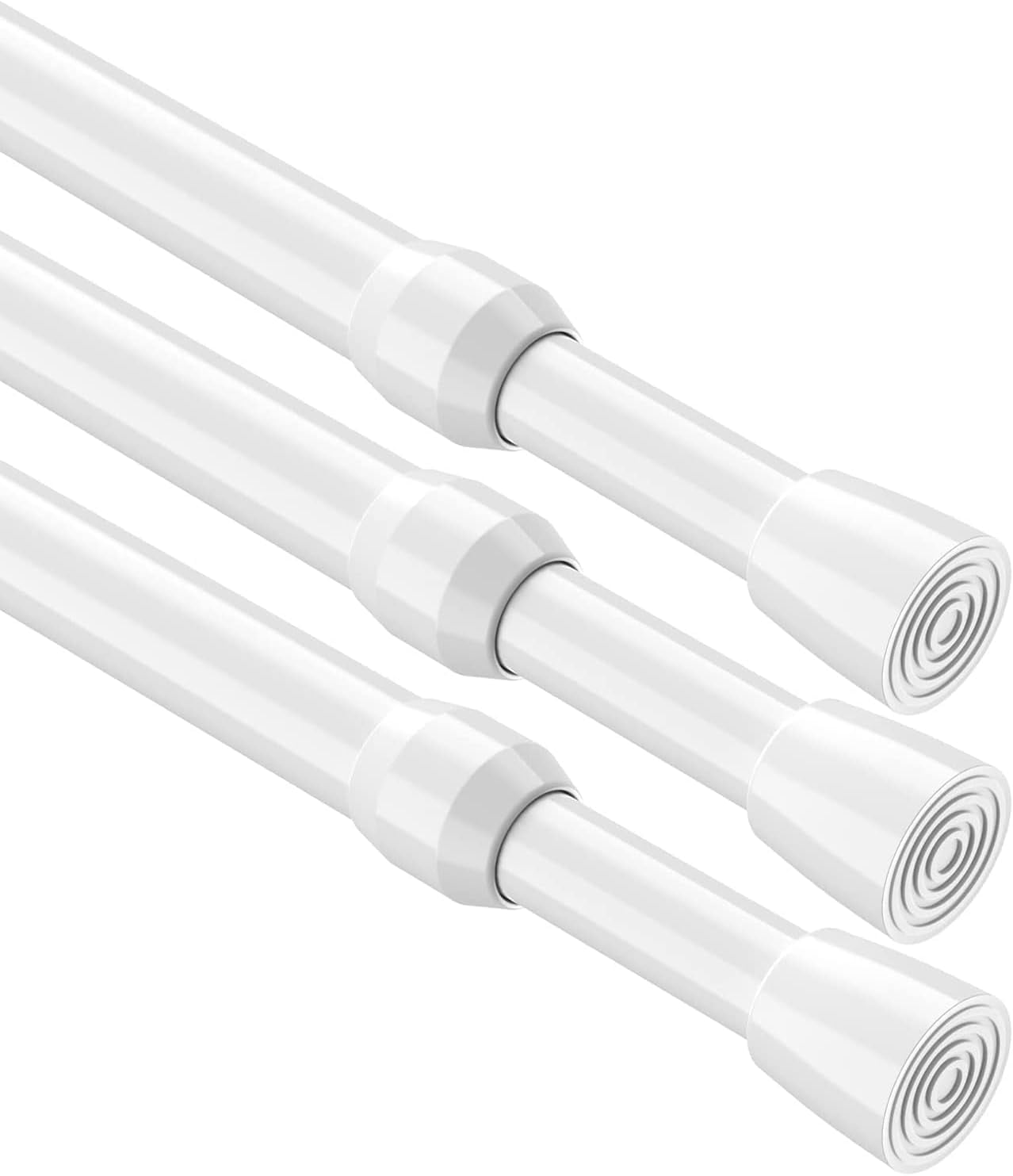 FAGRSA-3Pcs Tension Curtain Rod, white Tension Rod 26-39 inch, Spring ...