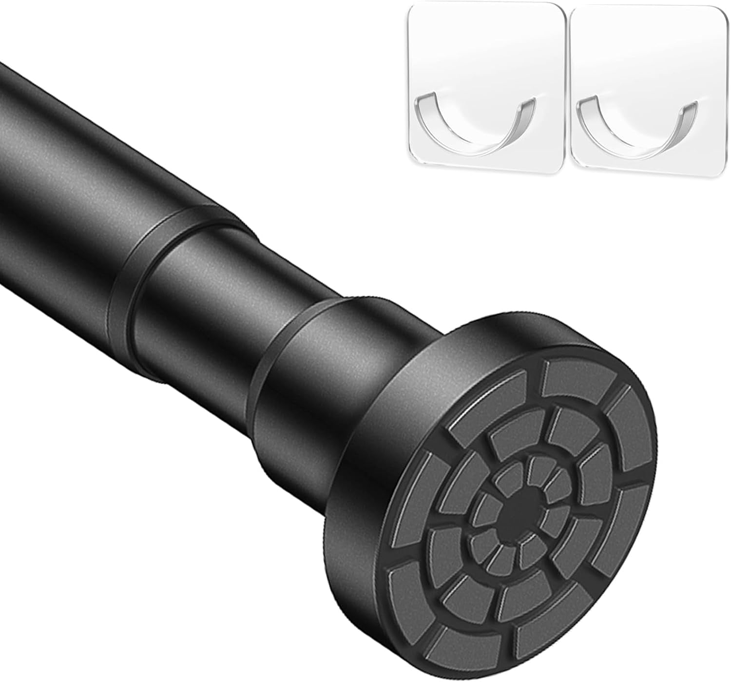FAGRSA-Black Tension Curtain Rod 28 to 54 Inch Adjustable Spring Loaded ...
