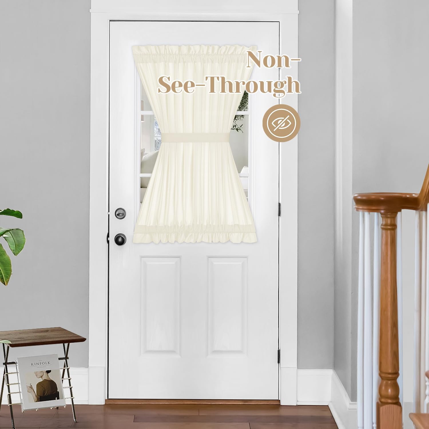 FAGRSA-Non-See-Through Sidelight French Curtains for Front Door, Light ...