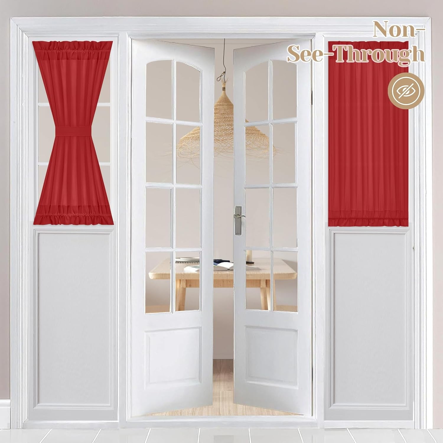 FAGRSA-Non-See-Through Sidelight French Curtains for Front Door, Light ...