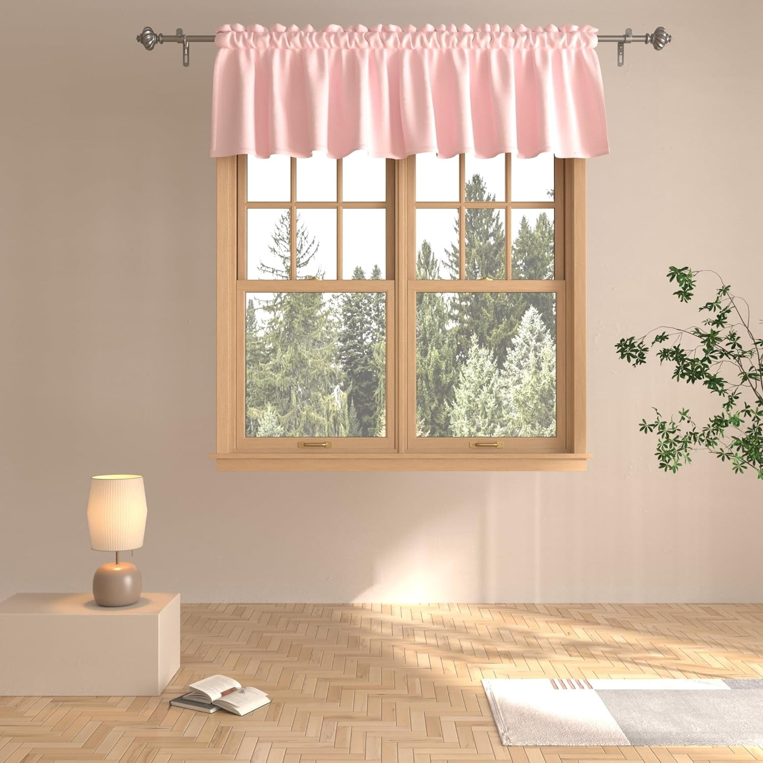 FAGRSA-Pink Valance Small Curtain 14 inches Long Kitchen Window ...