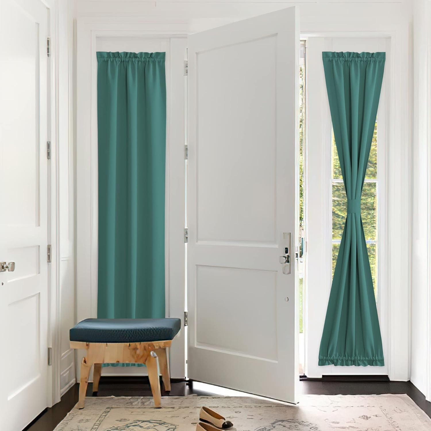 FAGRSA-Sidelight Door Curtain - Rod Pocket Blackout Panels Window ...