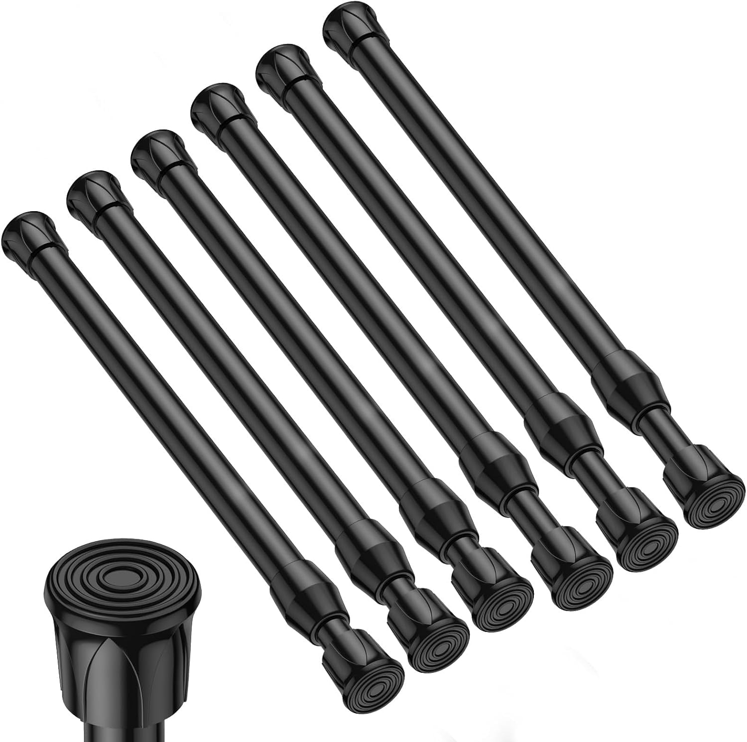 FAGRSA-Tension Curtain Rod 12-20inches Small Tension Rods Black ...