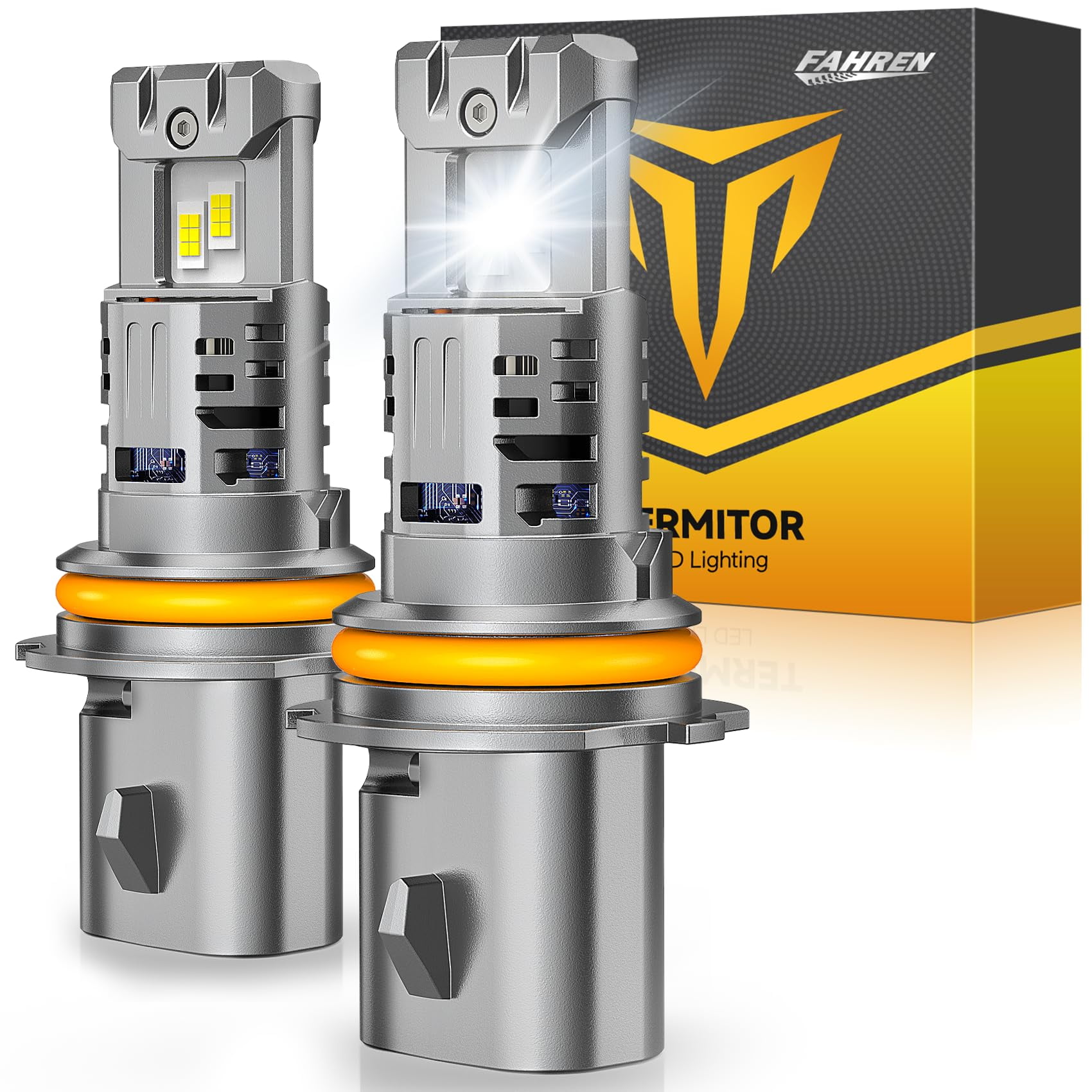 FAHREN 9007/HB5 led Bulbs, RRF12 (1000%) 10X Brighter Ultra Brightness, 6500K Cool White, IP68 ...