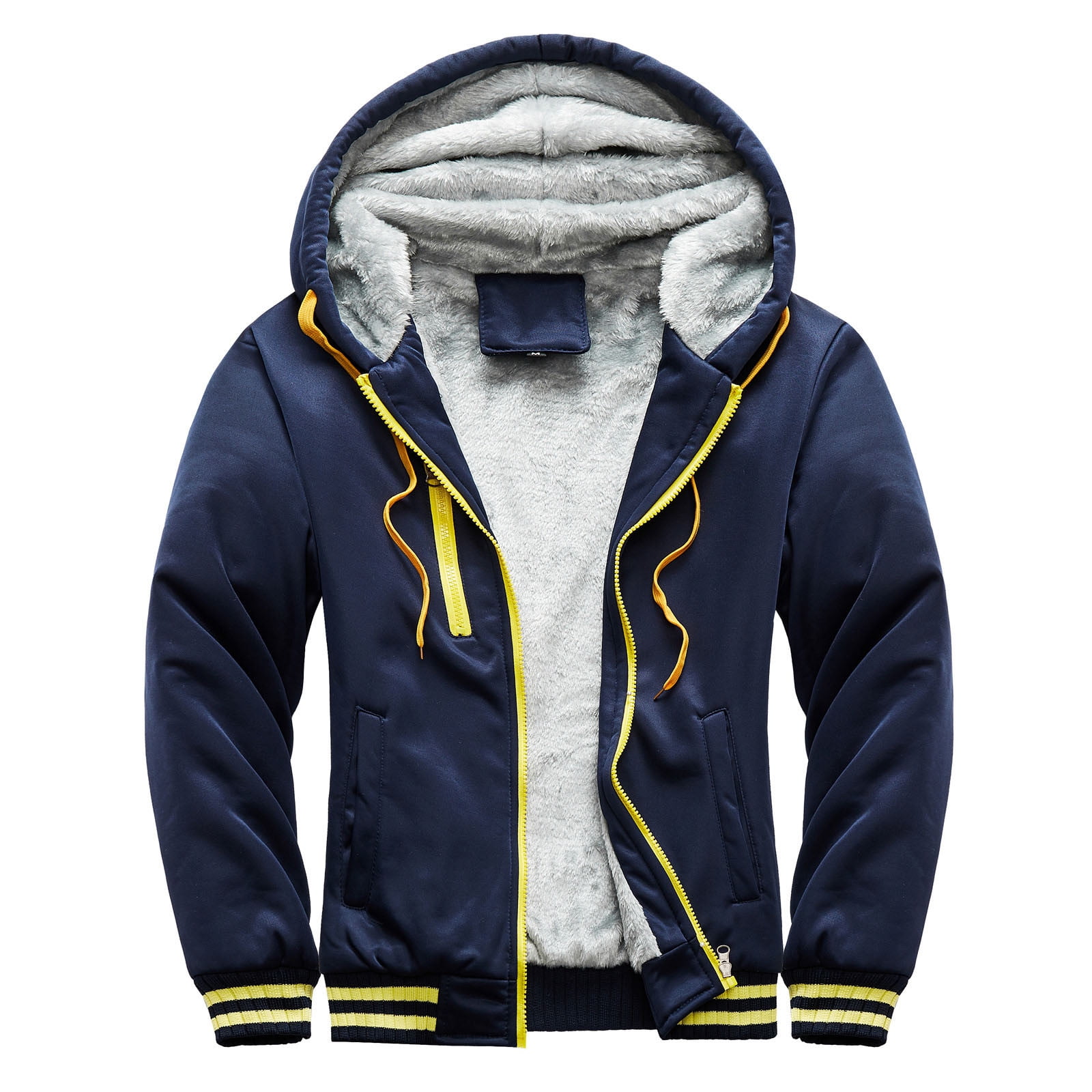 FAHUOMU Hoodies for Men Fleece Sherpa Lined Jacket Zip Up Sweatshirts ...