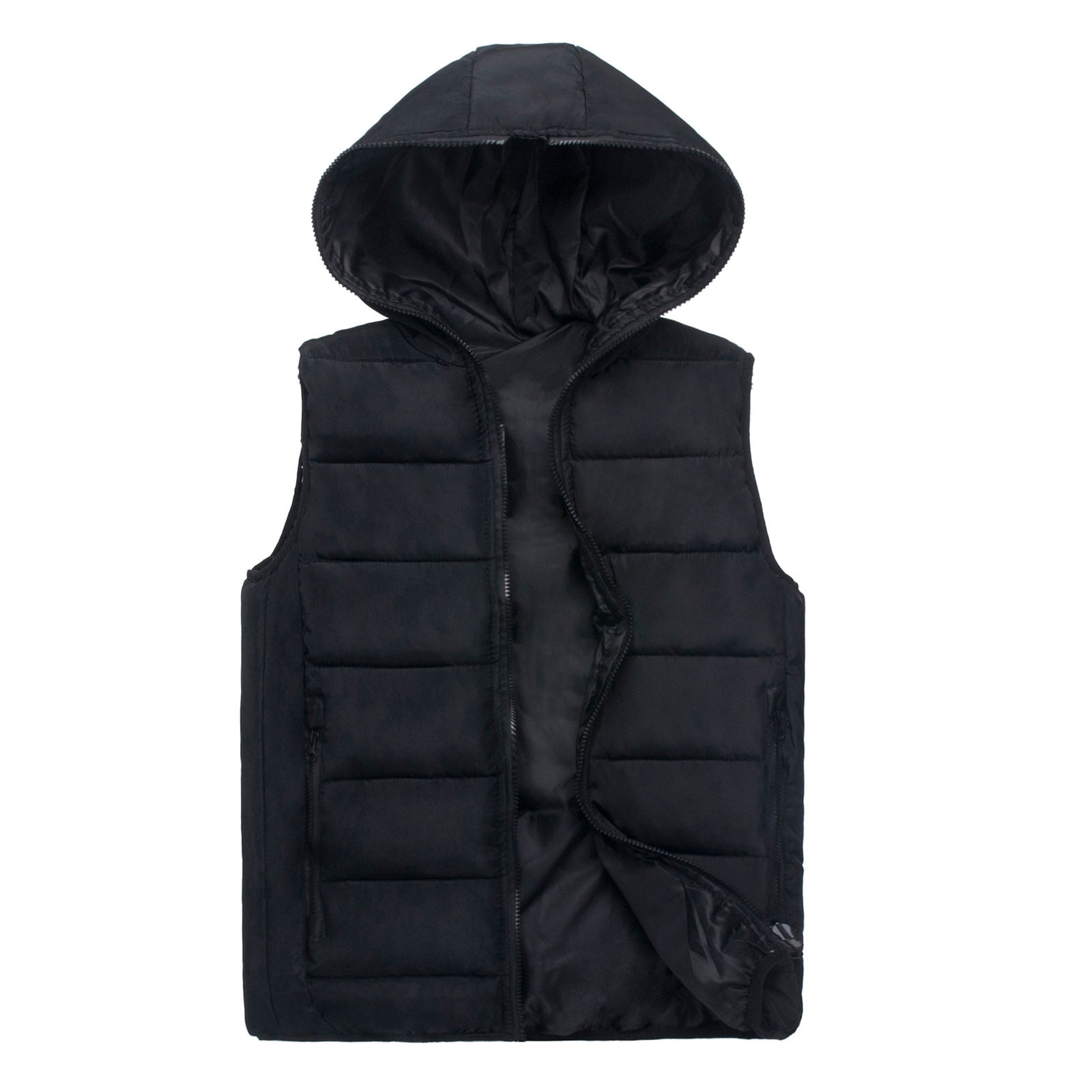FAHUOMU Winter Vest for Men Big and Tall Letter Print Jacket Vest Zip ...