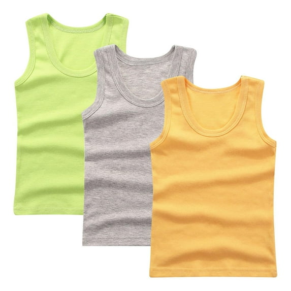 FAHXNVB 3 Pack Boys Tank Tops Casual Sleeveless Crewneck Athletic ...