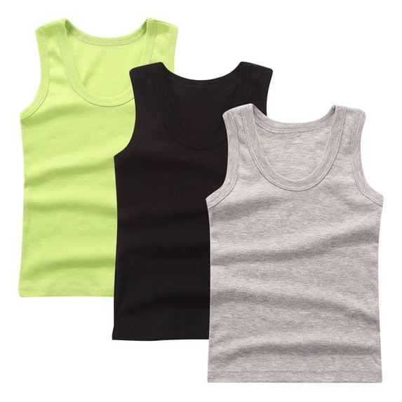FAHXNVB 3 Pack Crewneck Tank Tops for Boys Cotton Comfortable Athletic ...