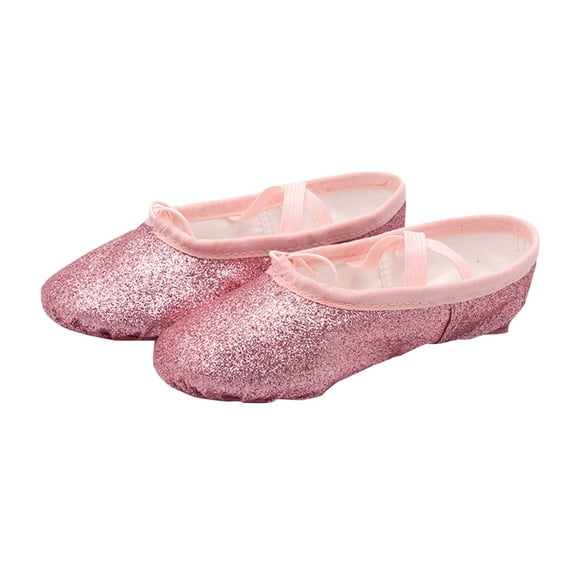 FAHXNVB Ballet Shoes for Girls Casual shiny Soft Sole Dance Shoes Solid ...