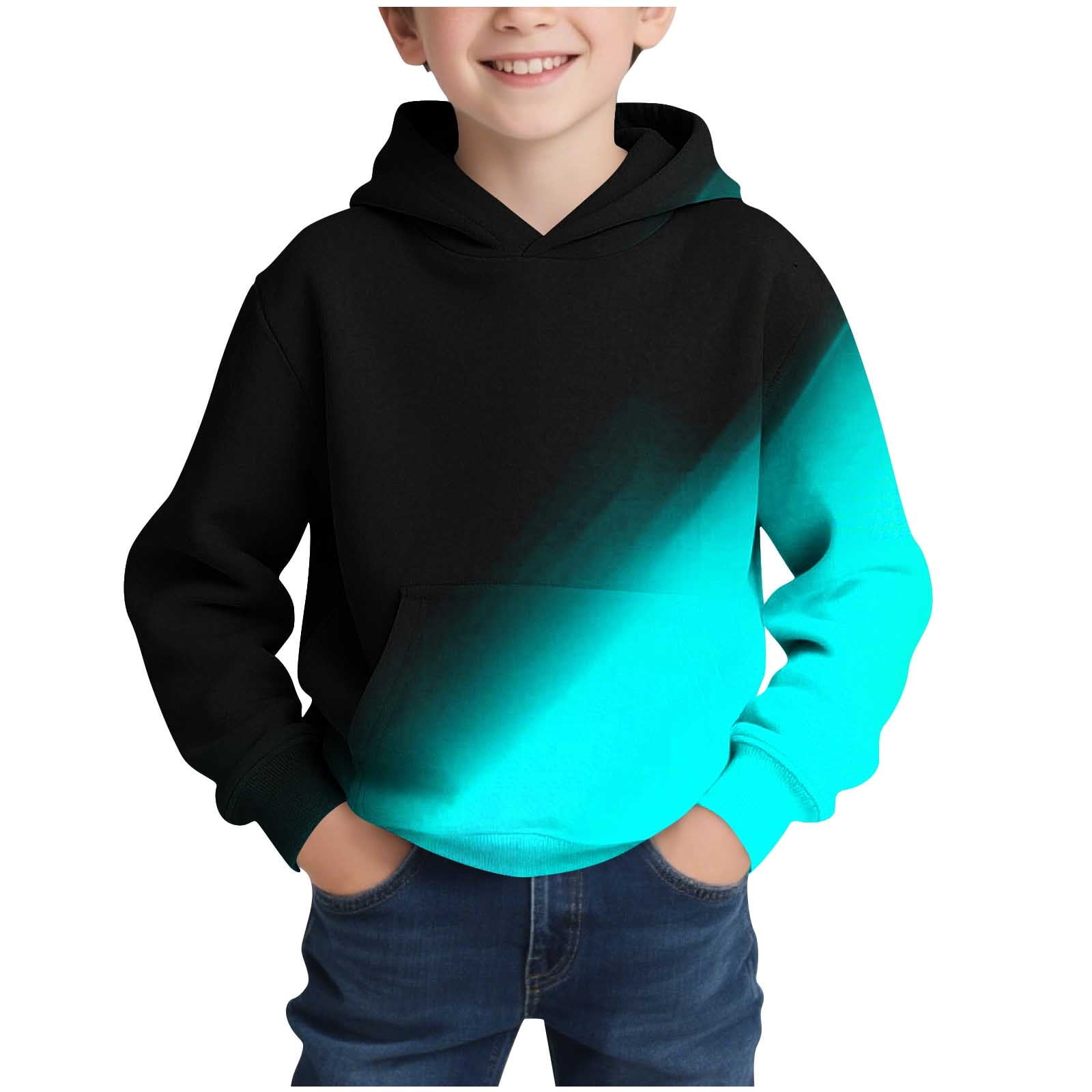 FAHXNVB Boys Long Sleeve Hoodies Color Block Cool Comfortable Soft ...