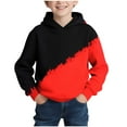 FAHXNVB Boys Long Sleeve Hoodies Cool Color Block Soft Comfortable ...