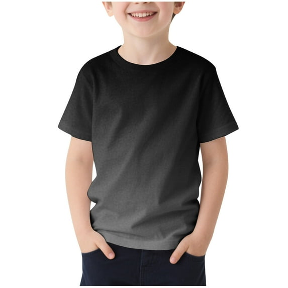 FAHXNVB Boys Short Sleeve T-Shirts Gradient Color Cotton Soft Fashion ...