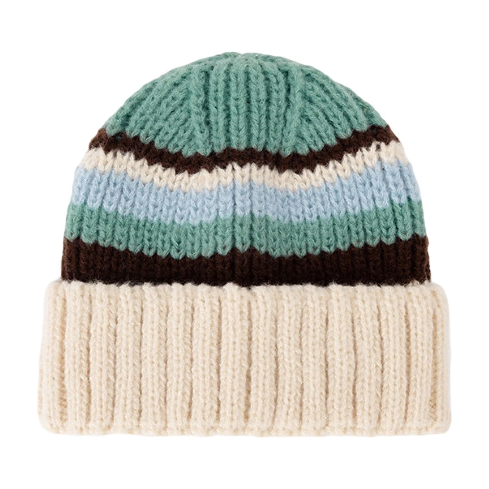 FAHXNVB Classic Double Layer Knit Beanie Hat for Women Men Warm Thick ...