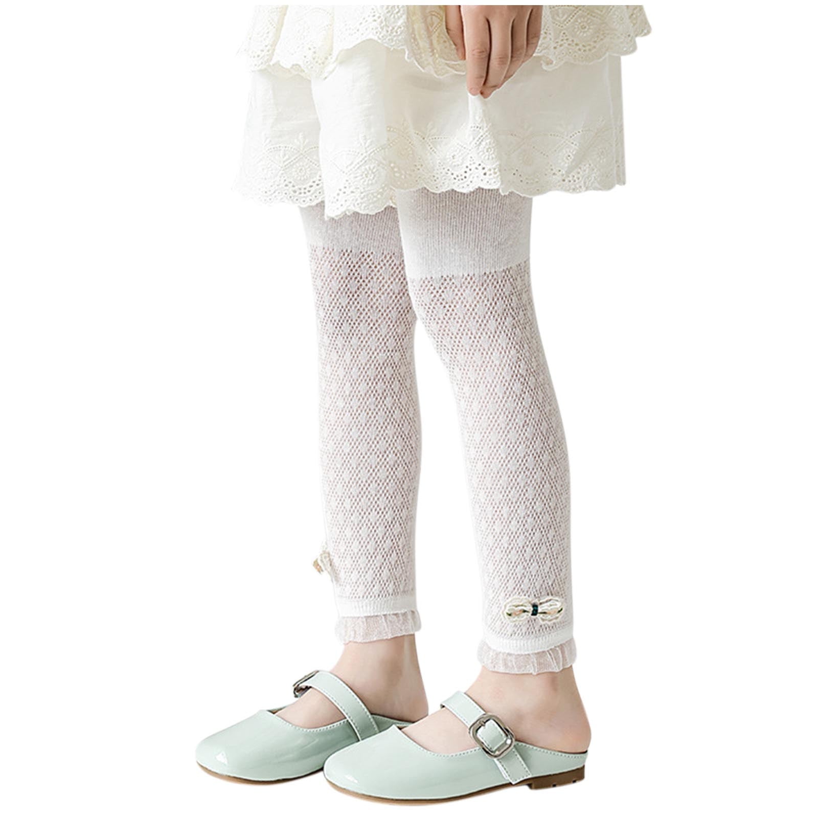 FAHXNVB Girls Tights Solid Color Breathable Anti-Mosquito Cable Knit ...