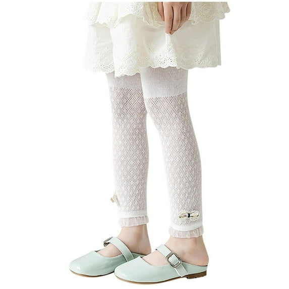 FAHXNVB Girls Tights Solid Color Breathable Anti-Mosquito Cable Knit ...