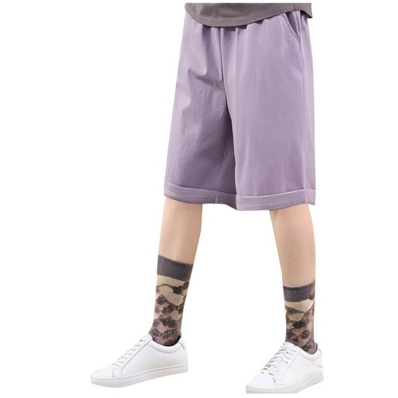 FAHXNVB Shorts for Boys Elastic Waist Solid Color Quick Dry Sun ...