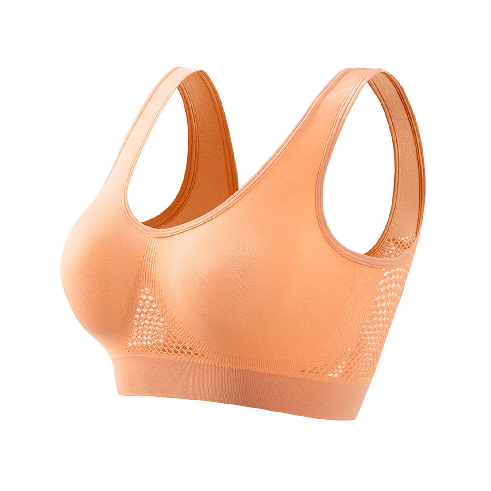 FAHXNVB Sports Bras for Women Wirefree Padded Seamless Workout Yoga Gym ...