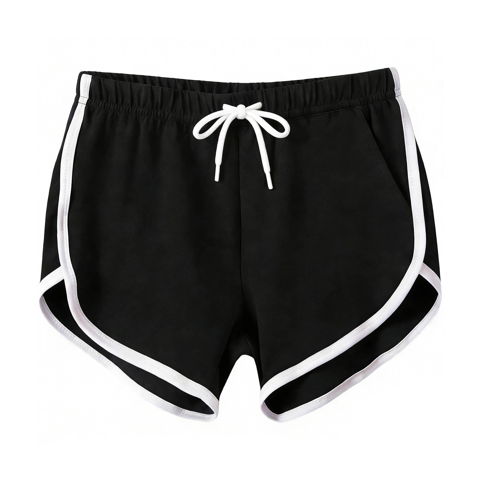 FAHXNVB Women's Color Block Athletic Shorts Elastic Waist Summer ...