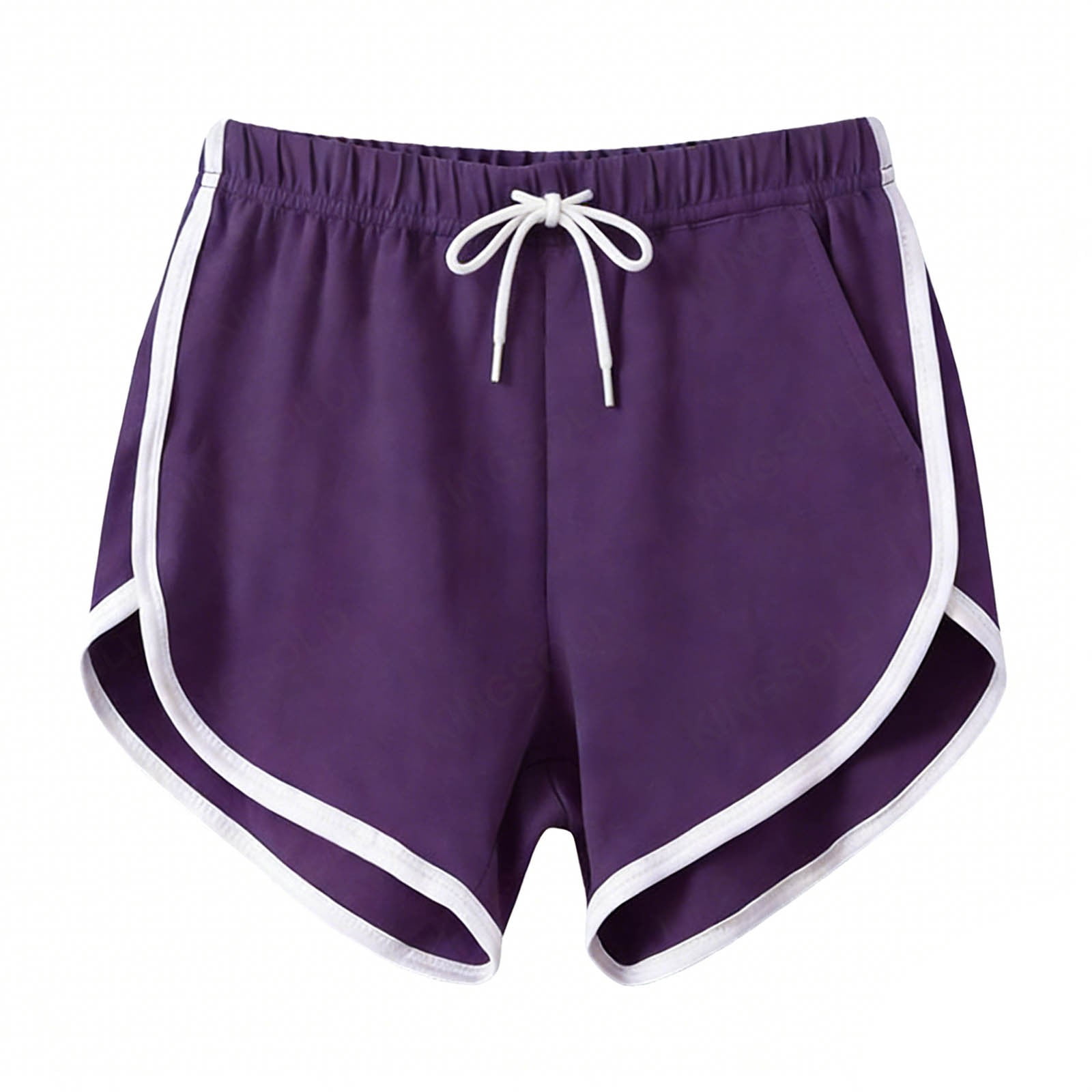 FAHXNVB Women's Color Block Athletic Shorts Elastic Waist Summer ...