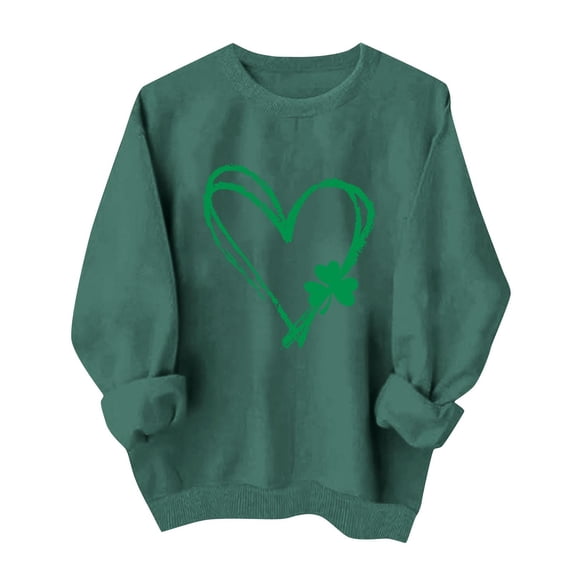 FAHXNVB Women's Crewneck St Patrick's Day Sweatshirt Luckey Clover ...