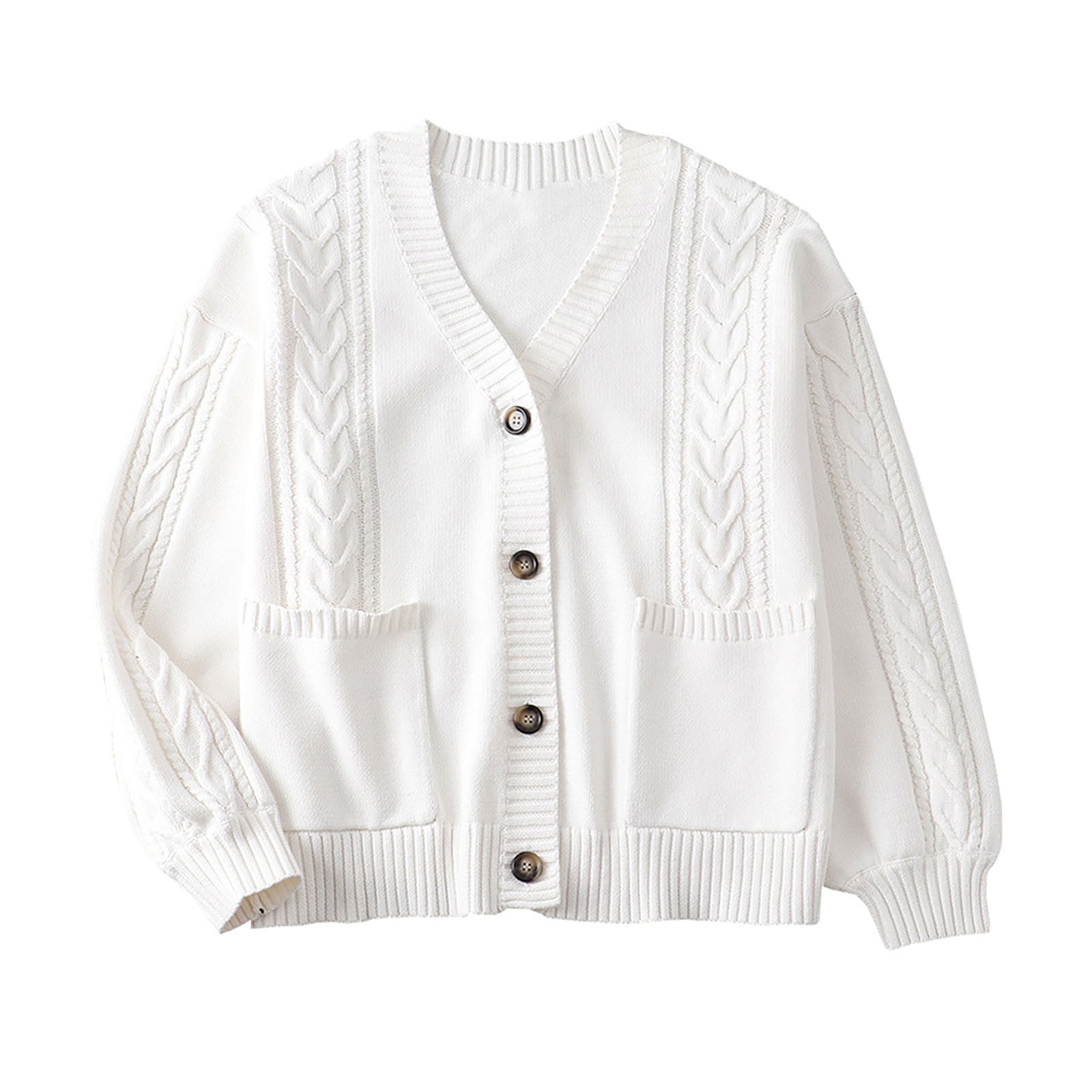 FAHXNVB Womens Cardigan Sweaters Button Up Front Long Sleeve Drop ...