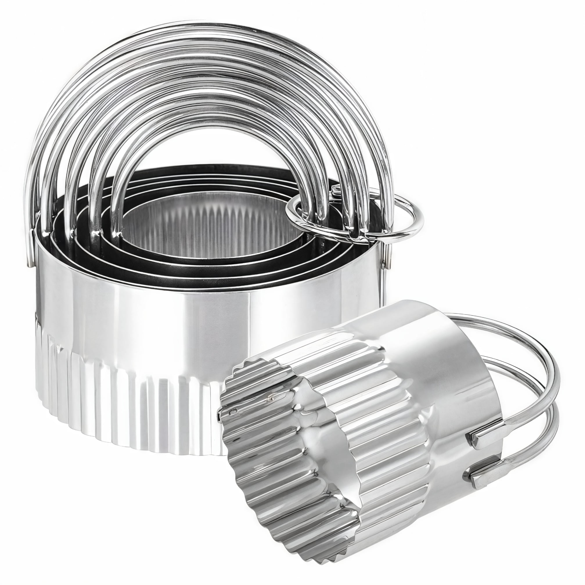 FAHZON Biscuit Cutter with Handle, Stainless Steel Cookie Cutters ...