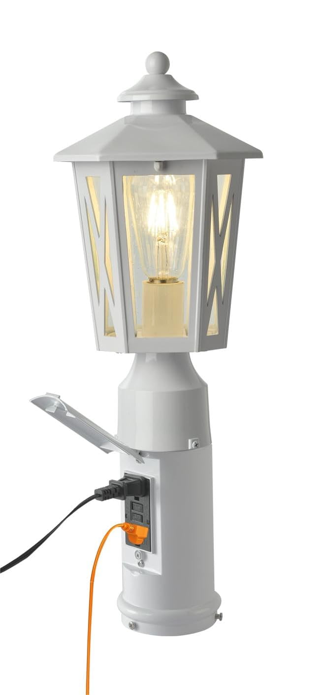 FAINCHE Dusk to Dawn Outdoor Post Light with Built-in GFCI Outlet ...