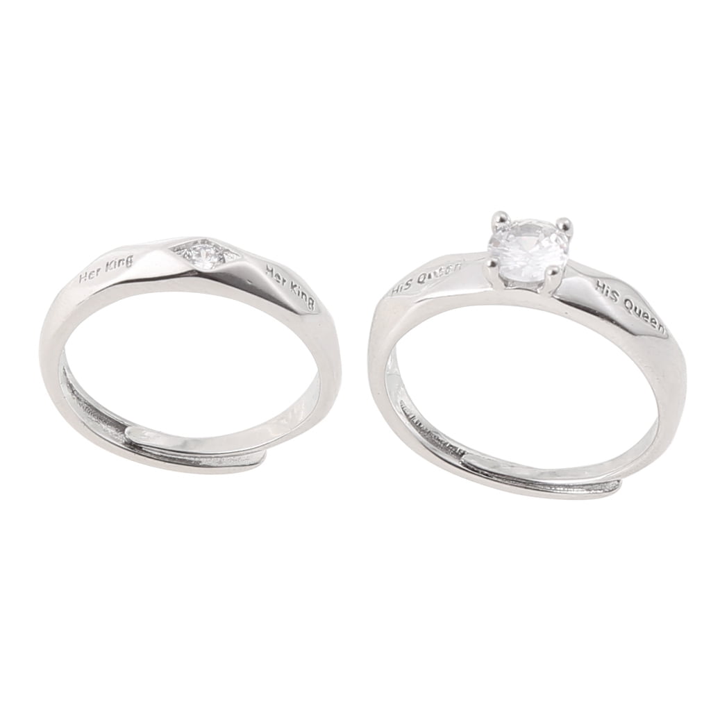 FAIOIN 1 Pair Her King and His Queen Ring Matching Ring Promise Ring ...