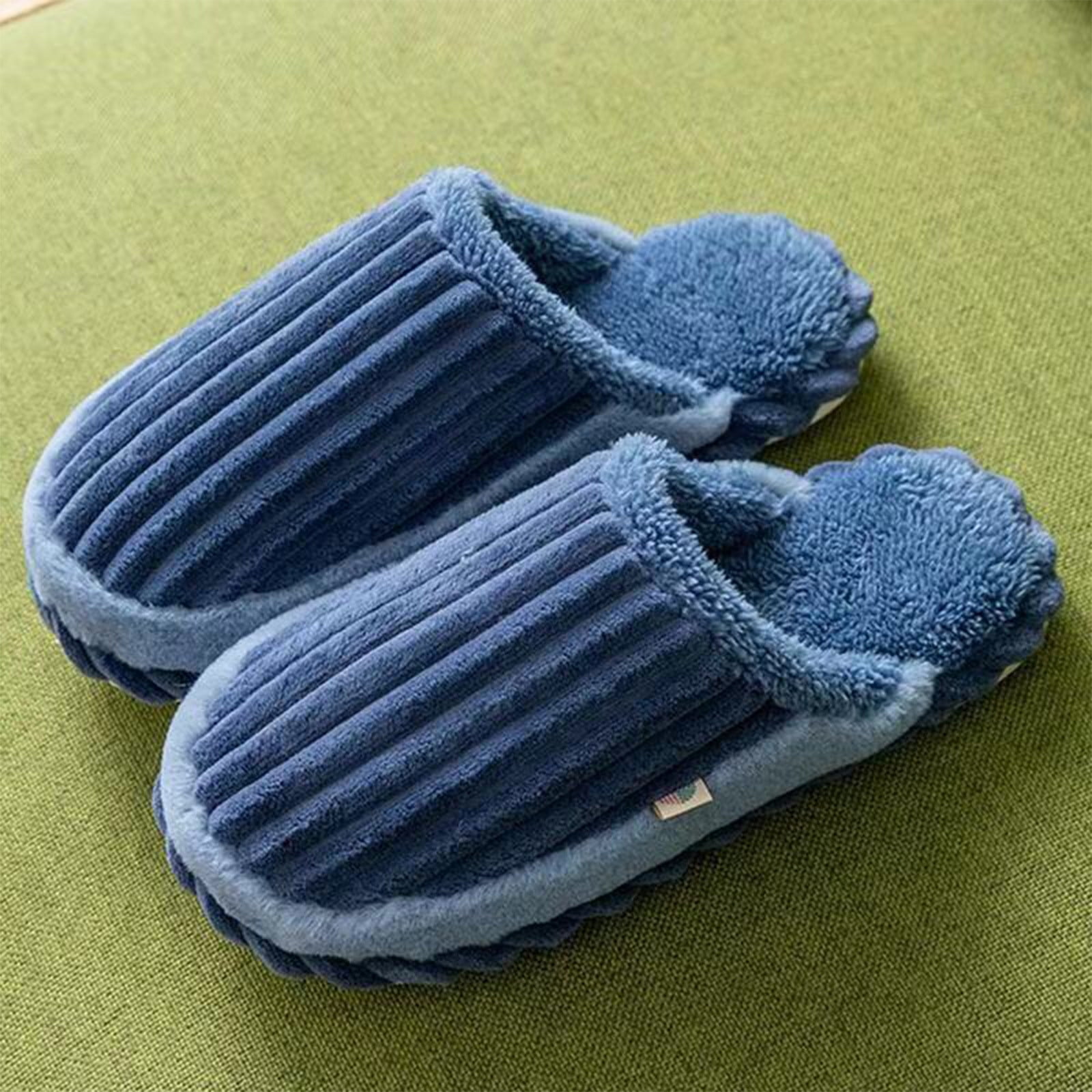 FAIOROI Slippers for Women Home Cotton Slippers Corduroy Splicing ...
