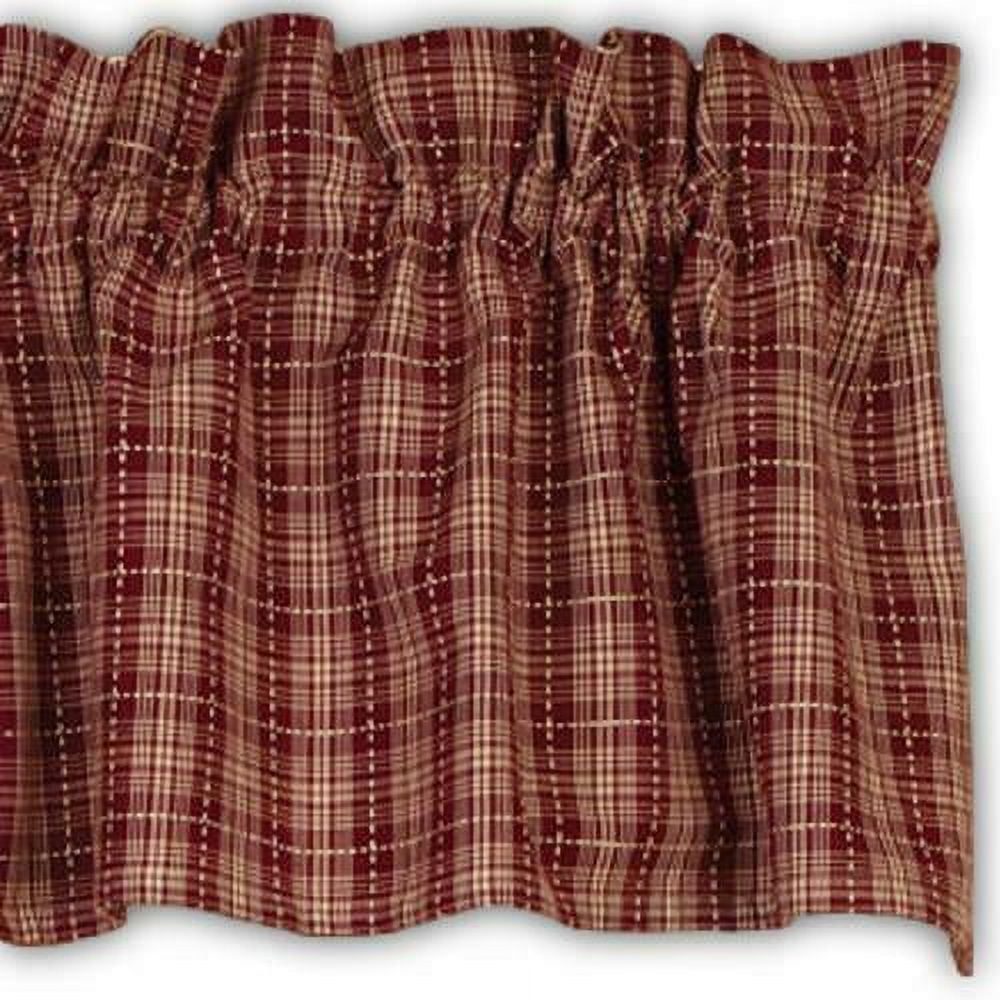 FAIRFIELD Burgundy Plaid Window Valance 72" x 14", by The Country House ...