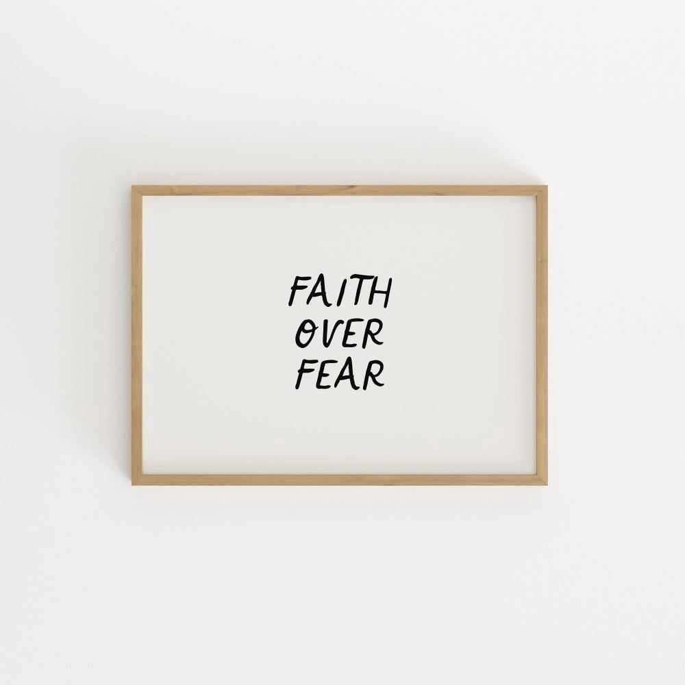 FAITH OVER FEAR - Christian Wall Art Bible Verse Poster Minimal ...