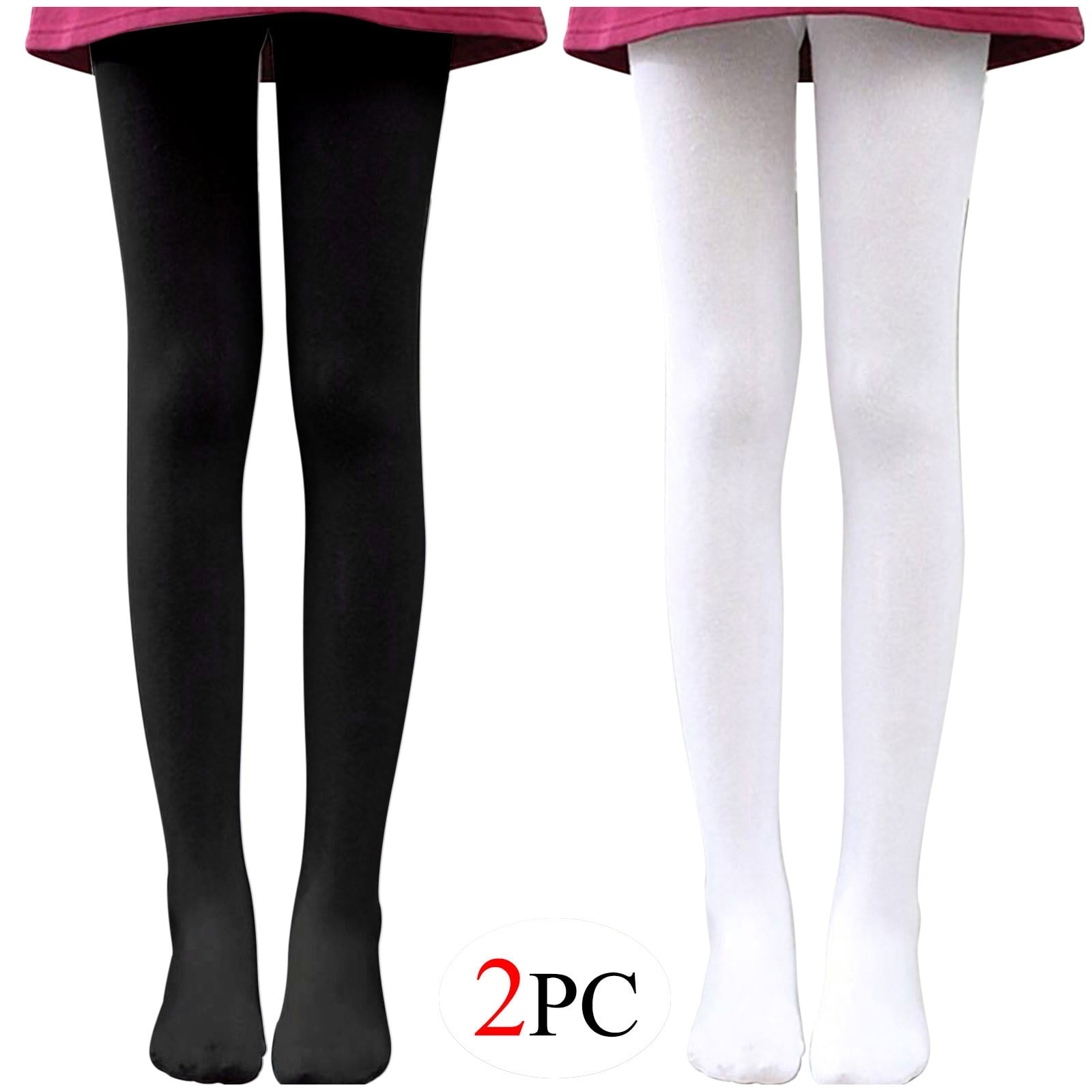 FAIWAD 2PC Girls Ballet Dance Tights Soft Opaque Footed Pantyhose ...
