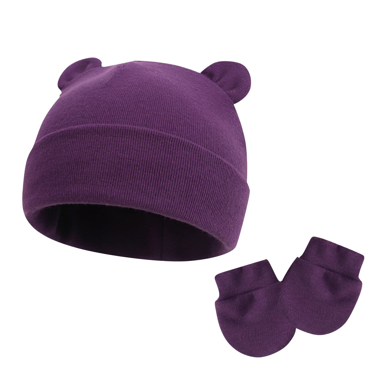 FAIWAD Baby Hats and Mittens Infant Cotton Beanie Gloves No Scratch Set ...