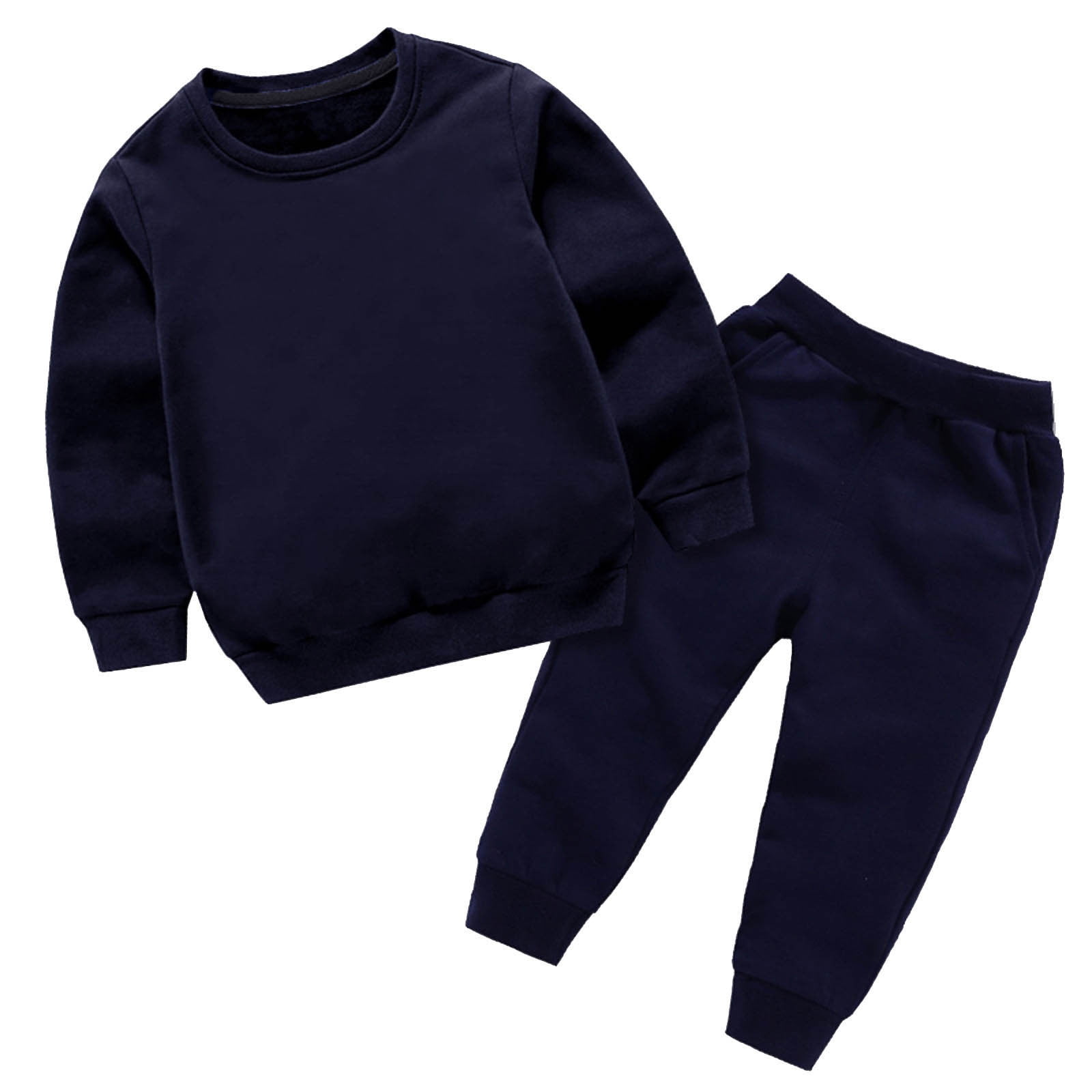 FAIWAD Boys Girls 2 Pieces Sweat Suit Unisex Kids Long Sleeve Pullover ...