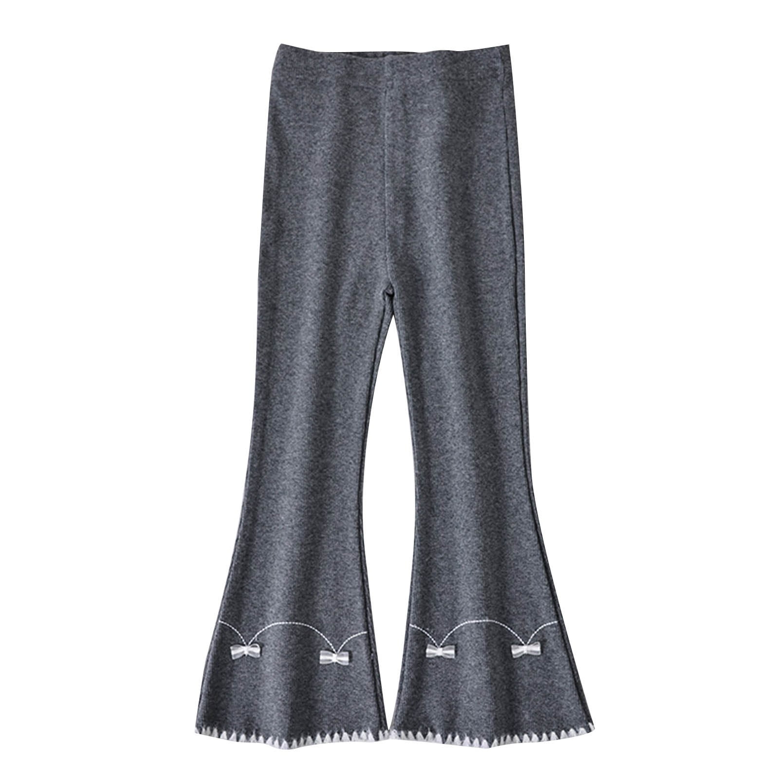 FAIWAD Girls Ribbed Flare Leggings Elastic High Waisted Embroidered ...